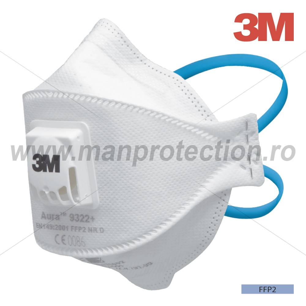 Semimasca pliata cu supapa FFP2, art.1D88+ (3M) ( 9322 ) | Man Protection