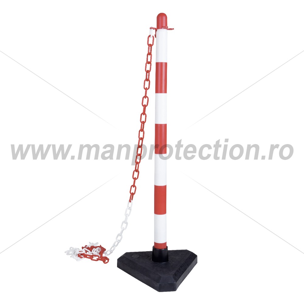 Stalp de delimitare PVC alb/rosu, art.T158 ( 159 ) | Man Protection